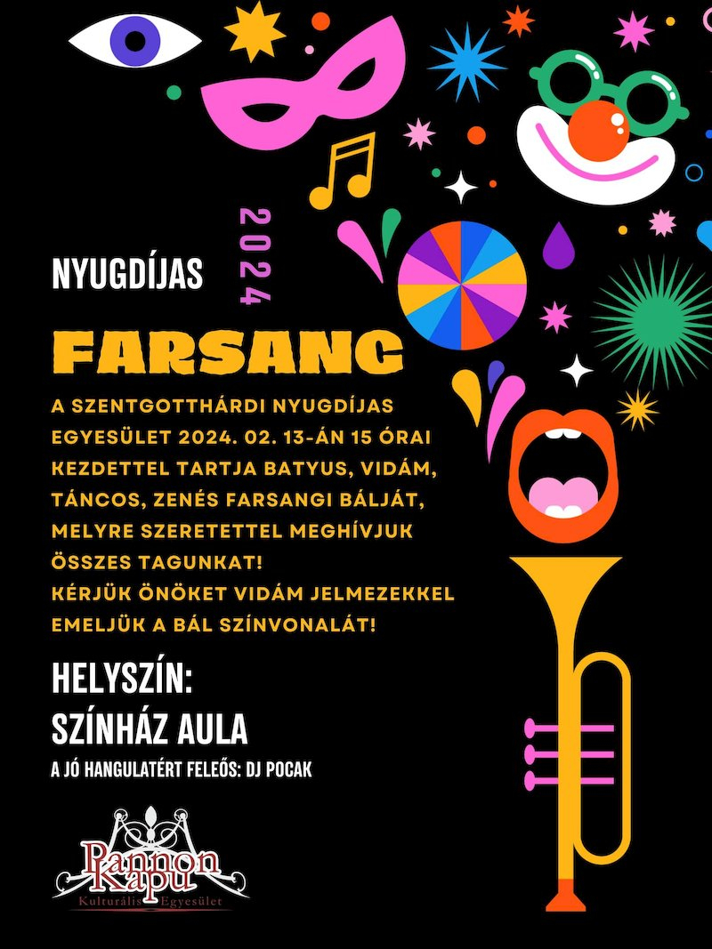 Pannon Kapu Kulturális Egyesület - Nyugdíjas Farsang 2024